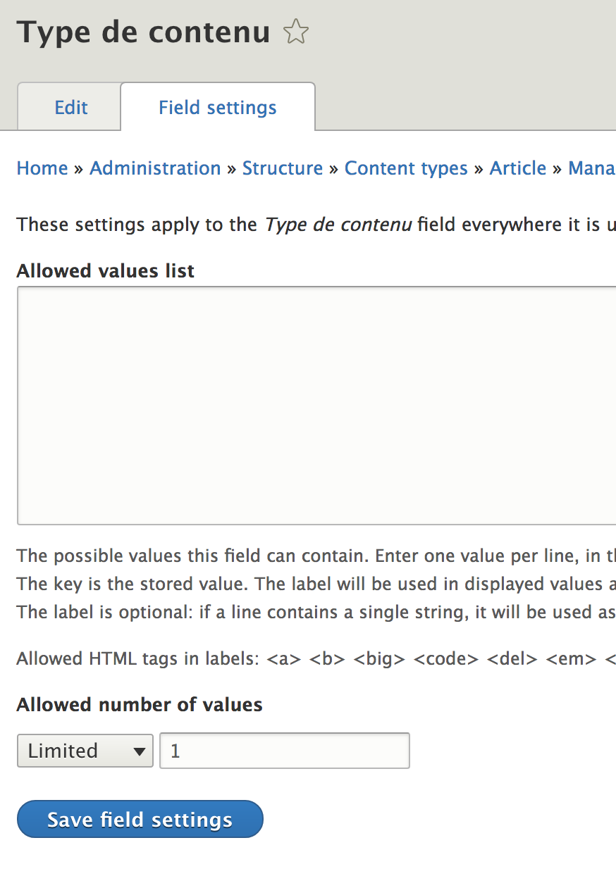 Automatically Provide Options To A List Field Type With Drupal Flocon De Toile